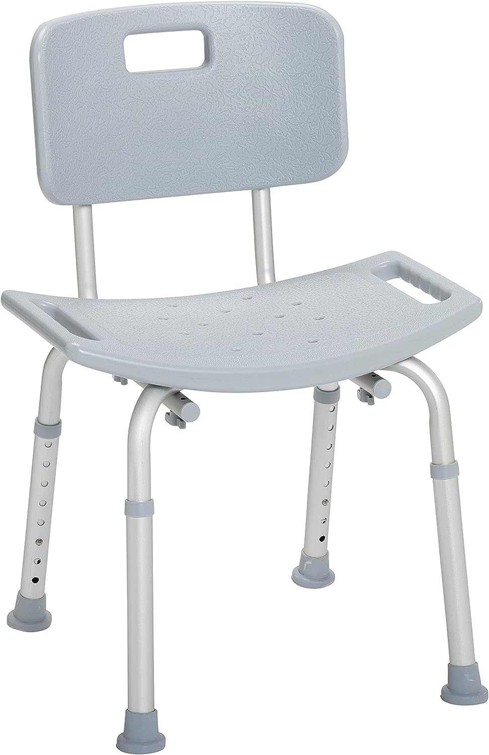 Deluxe Aluminum Shower Chair with Back - Stabilized Steps